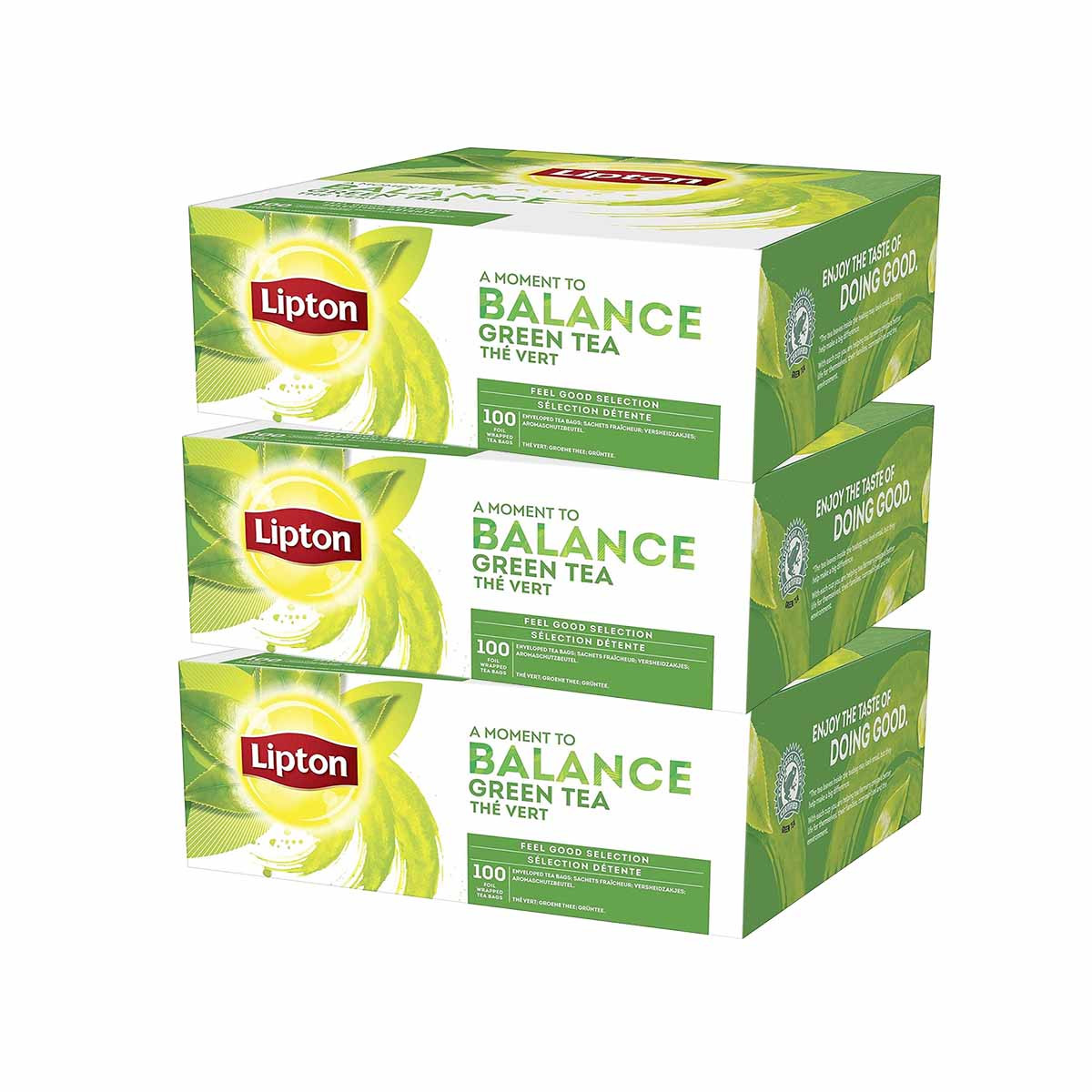 Coffret de Thé Vert Lipton - 3 coffrets - 300 sachets