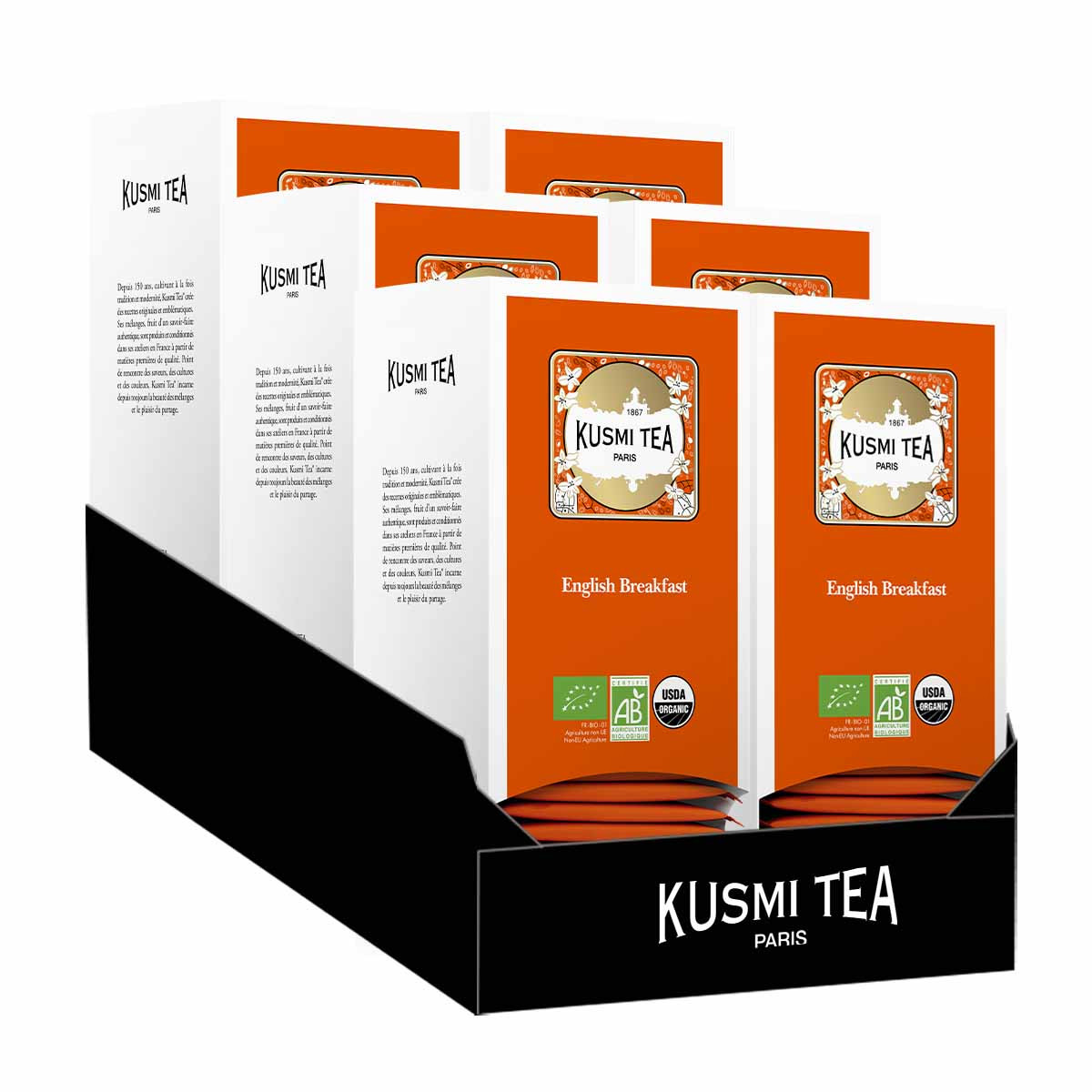Thé Noir English Breakfast Bio Kusmi Tea - 6 boites - 150 sachets