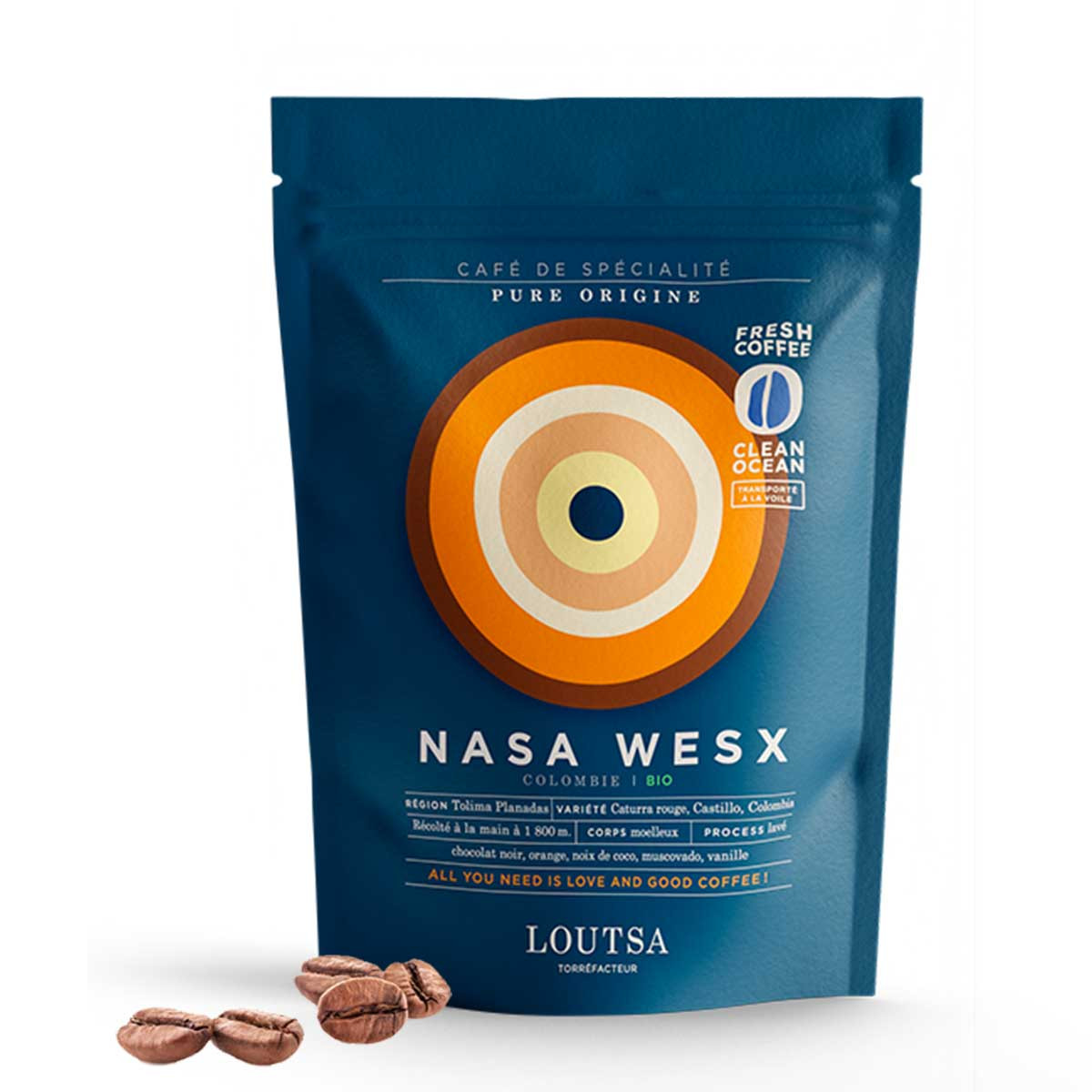 Café de Spécialité en Grains Bio Loutsa Colombie Nasa Wesx - 3 paquets
