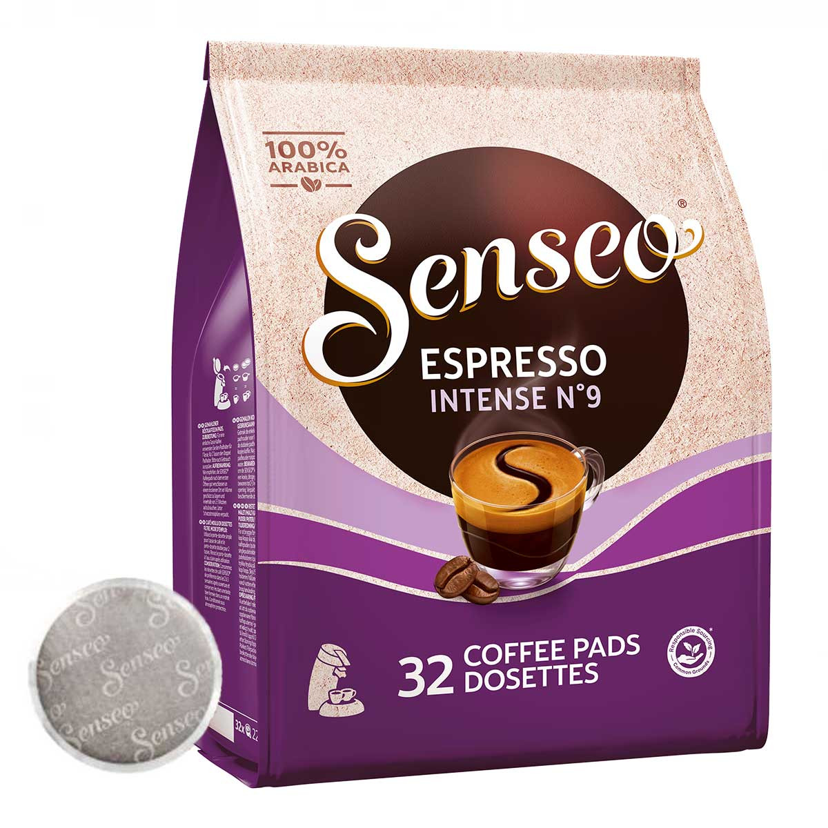 Dosette Senseo Pack 100% Arabica - 3 paquets - 96 dosettes
