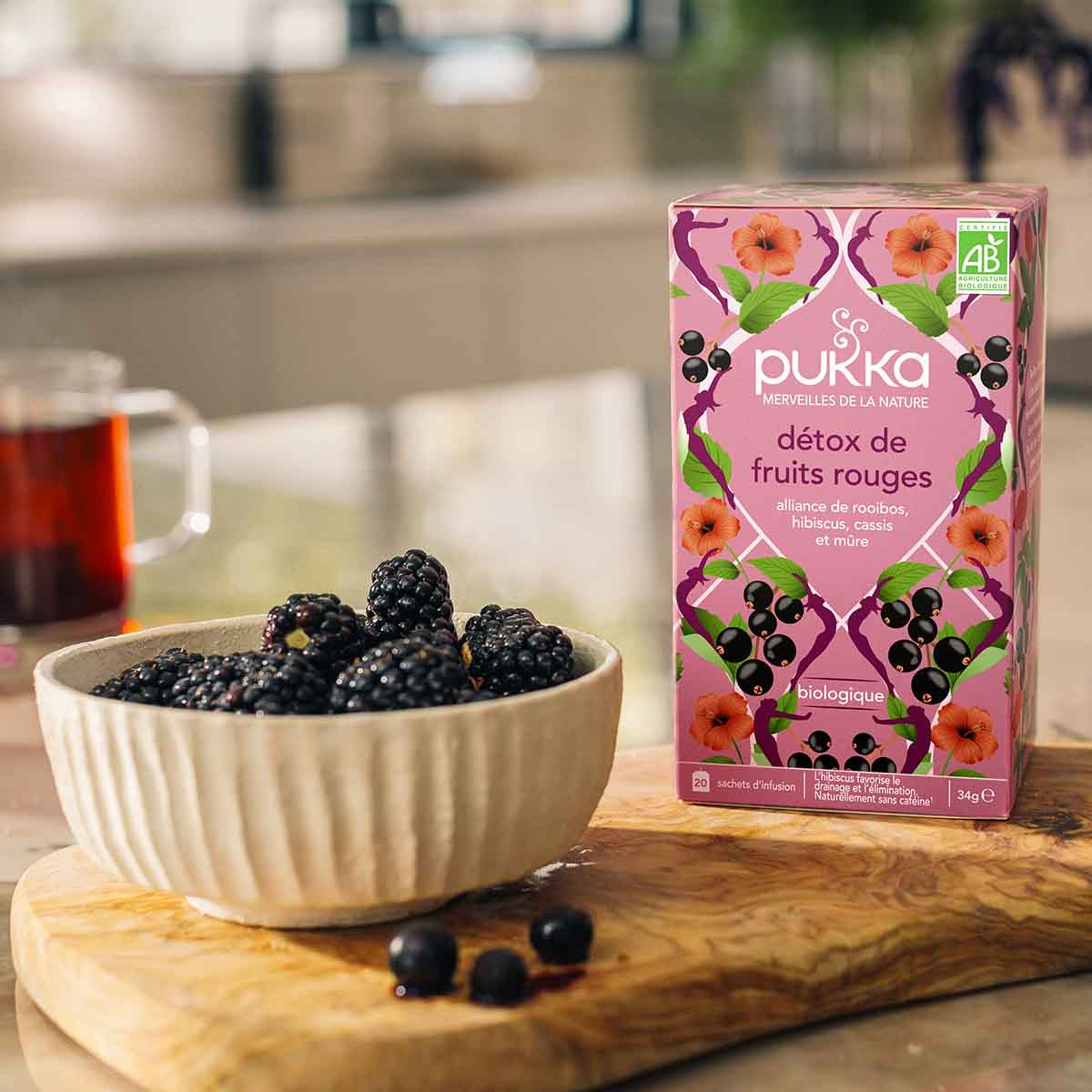 Infusion Bio Pukka Détox Fruits Rouges - 4 boites - 80 sachets