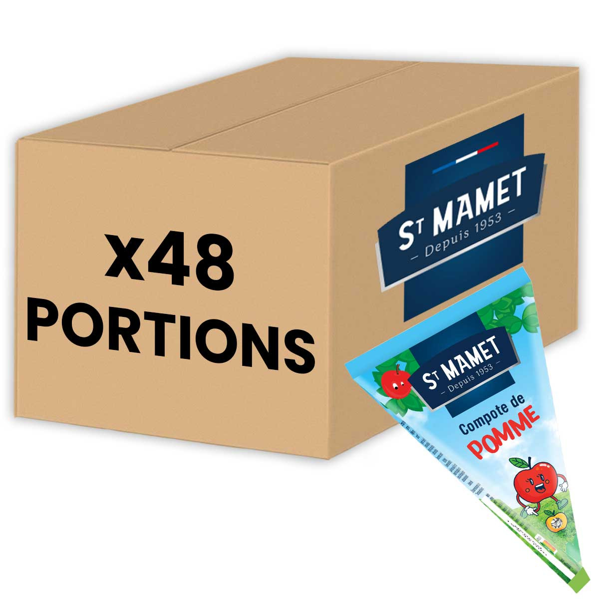 Berlingot de Compote St Mamet Pomme - 48 berlingots recyclables