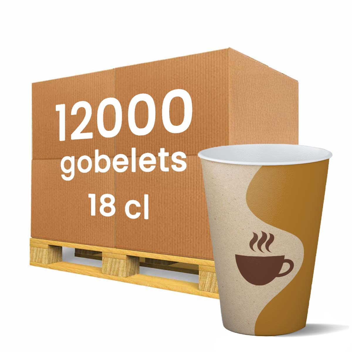 Gobelets 18cl pour cafés longs et boissons gourmandes